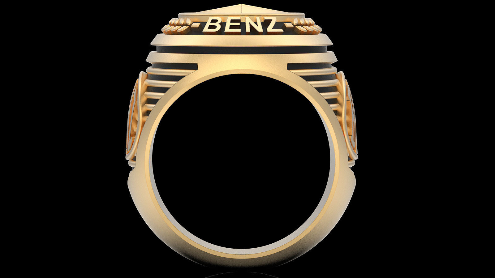 Benz ring silver gold printable jewelry 3D model 3D model 3D printable ...