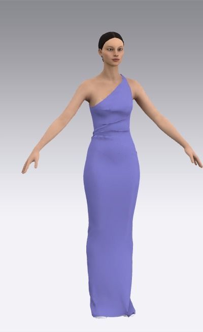 3D model dress one shoulder dart look VR / AR / low-poly | CGTrader