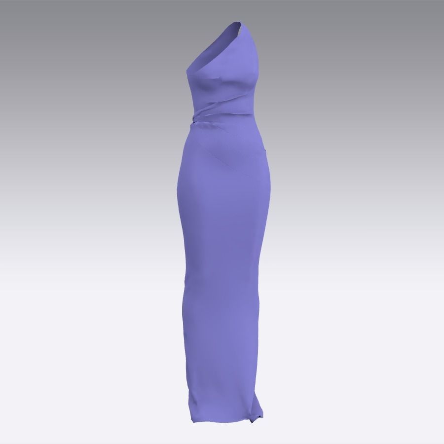 3D model dress one shoulder dart look VR / AR / low-poly | CGTrader