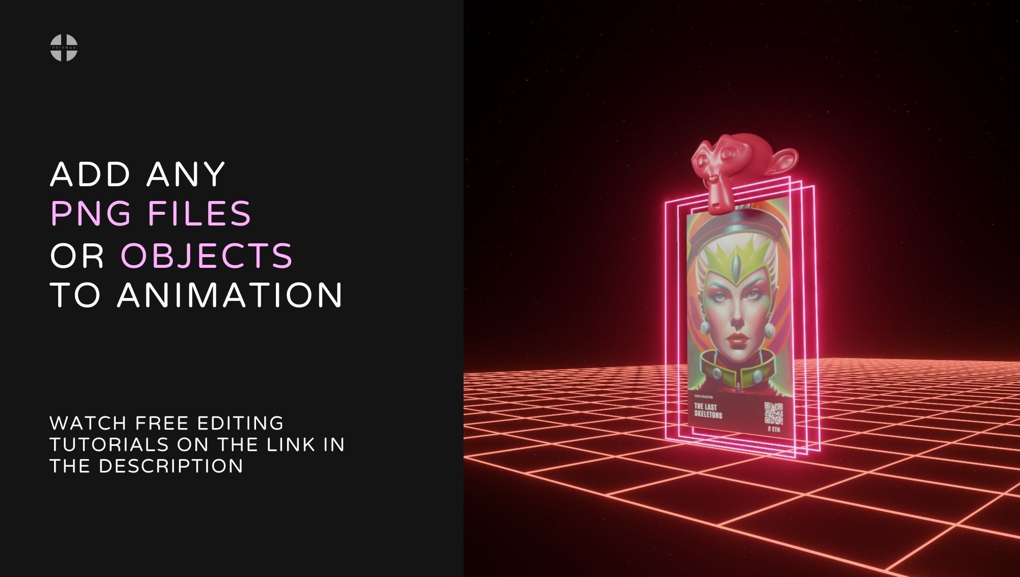 Glow frame for Midjourney AI art Blender template 3D model animated ...
