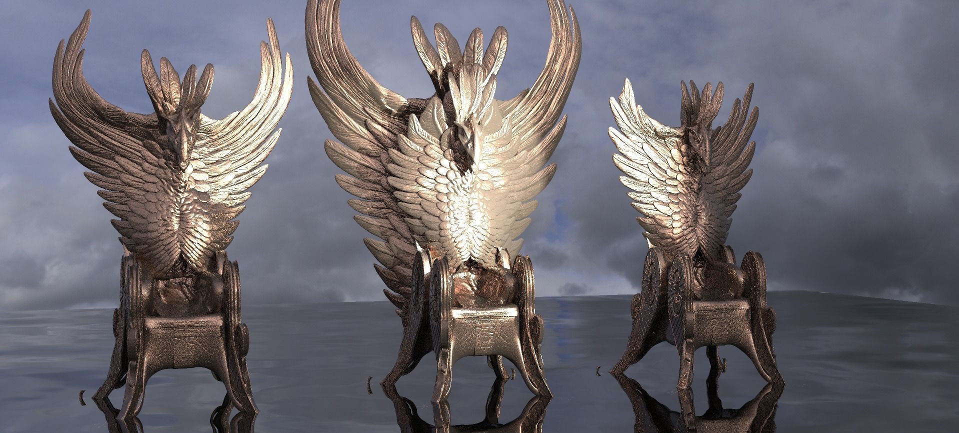 Feathered Winged Thrones 3D model | CGTrader