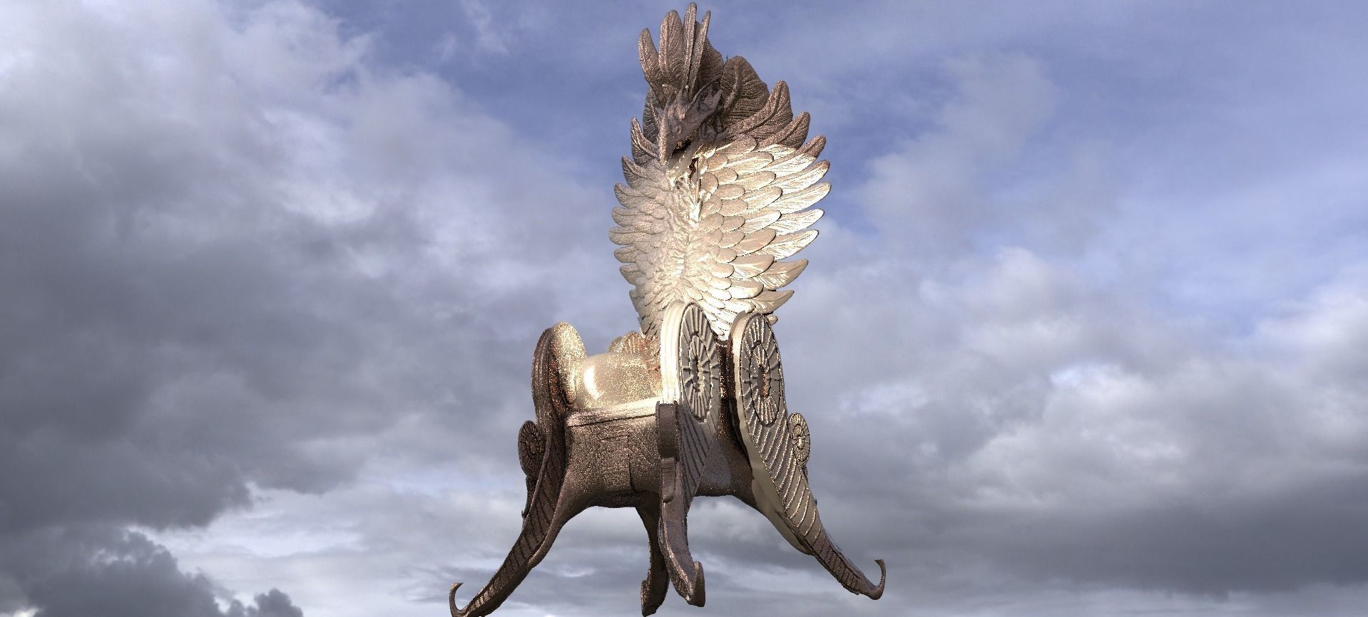Feathered angel wing Throne 1 3D model | CGTrader