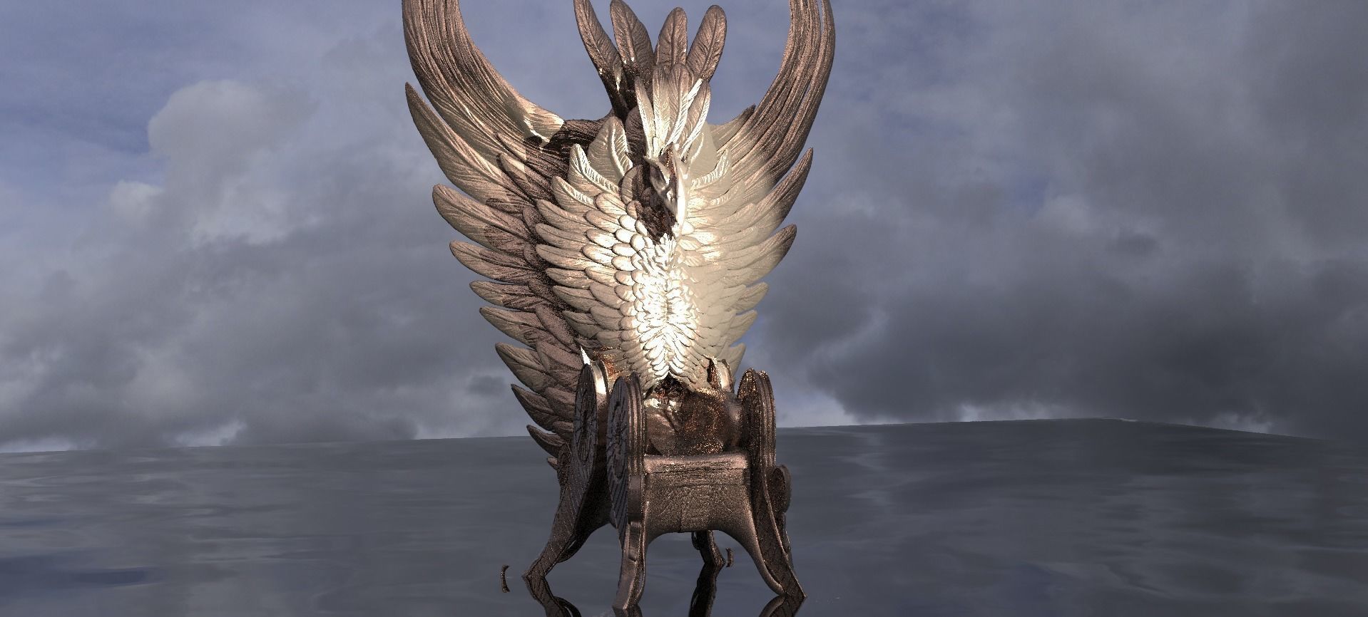 Feathered angel wing Throne Large 3D model | CGTrader