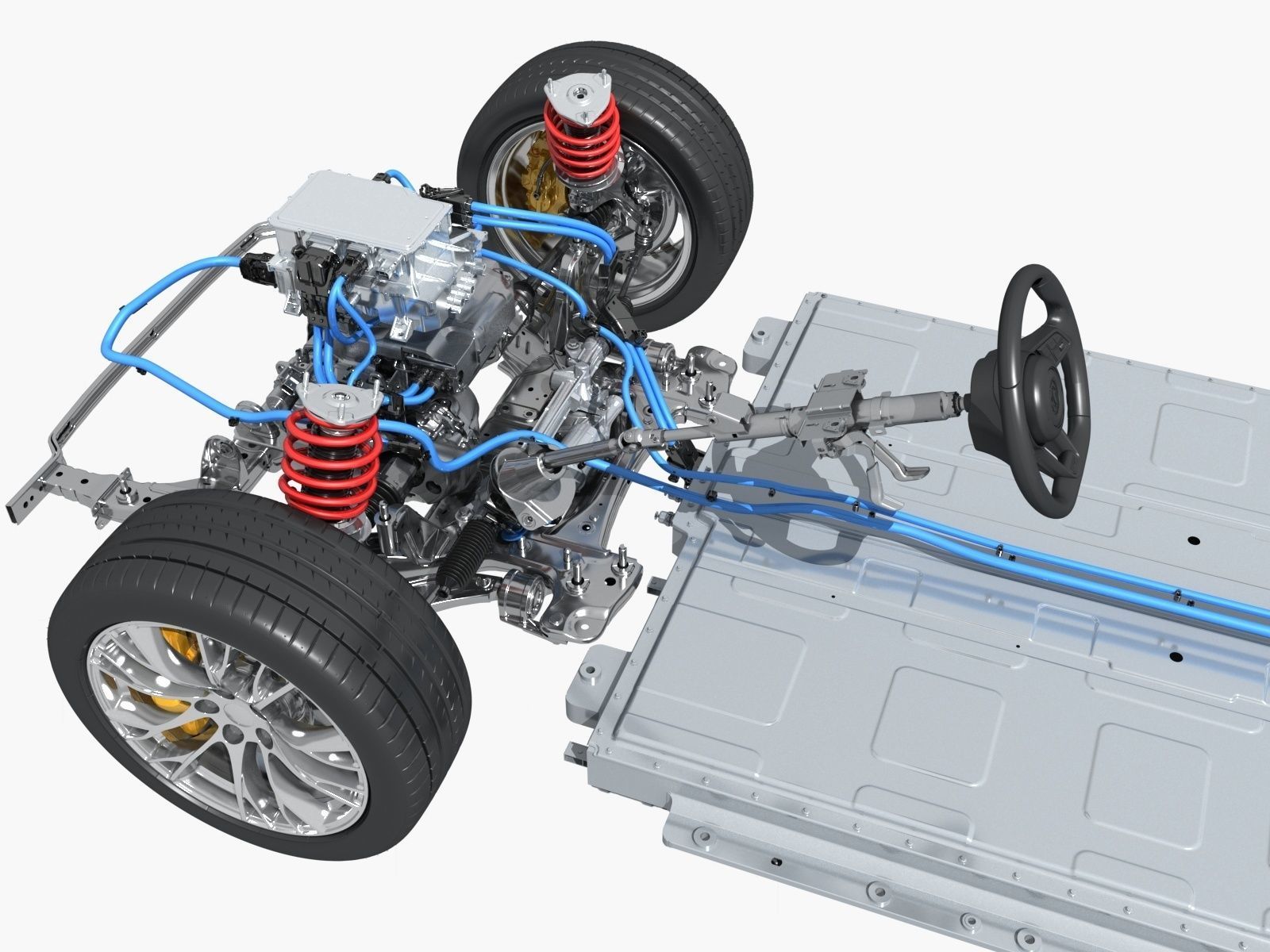 Electric SUV chassis X-ray 3D model | CGTrader