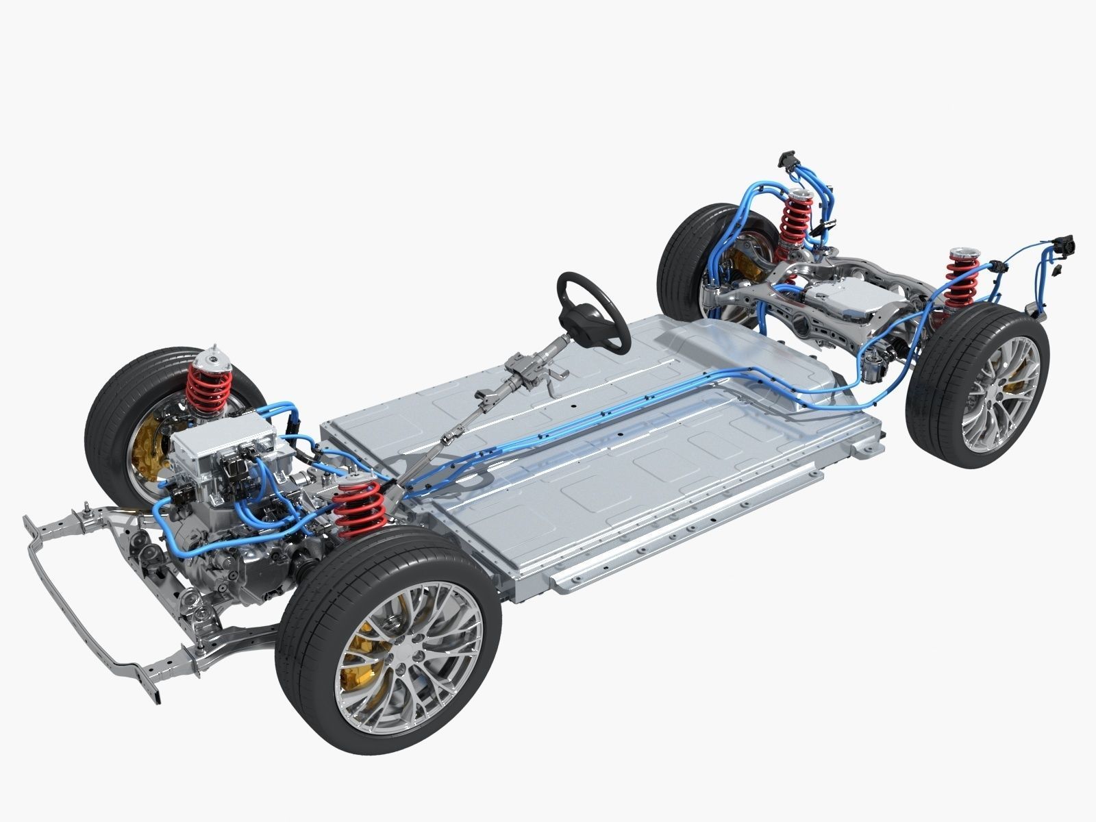 Electric SUV chassis X-ray 3D model | CGTrader