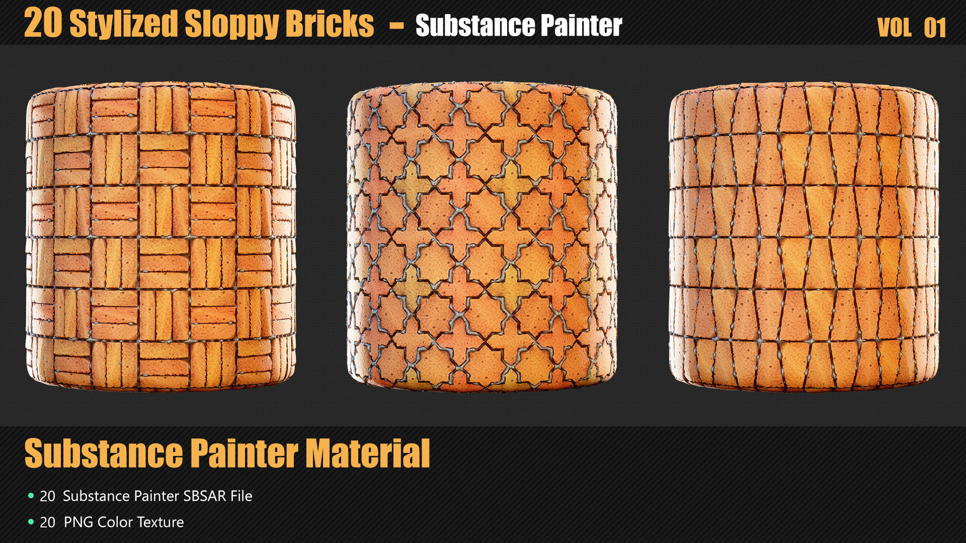 20 Stylized Sloppy Bricks Materials Substance Painter Texture | CGTrader