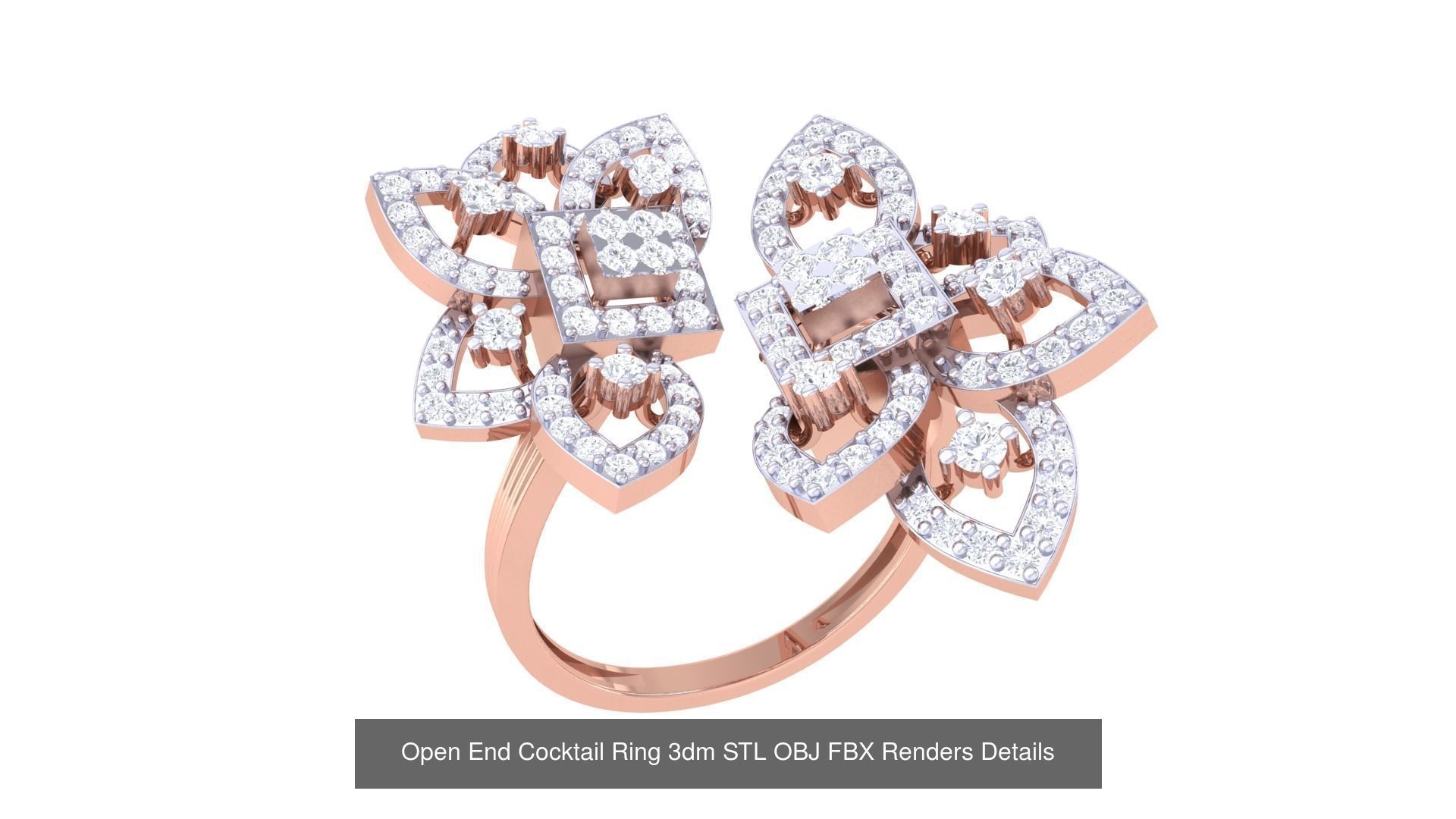 20 Women Open End Ring 3dm STL OBJ FBX Render Details Collection | CGTrader