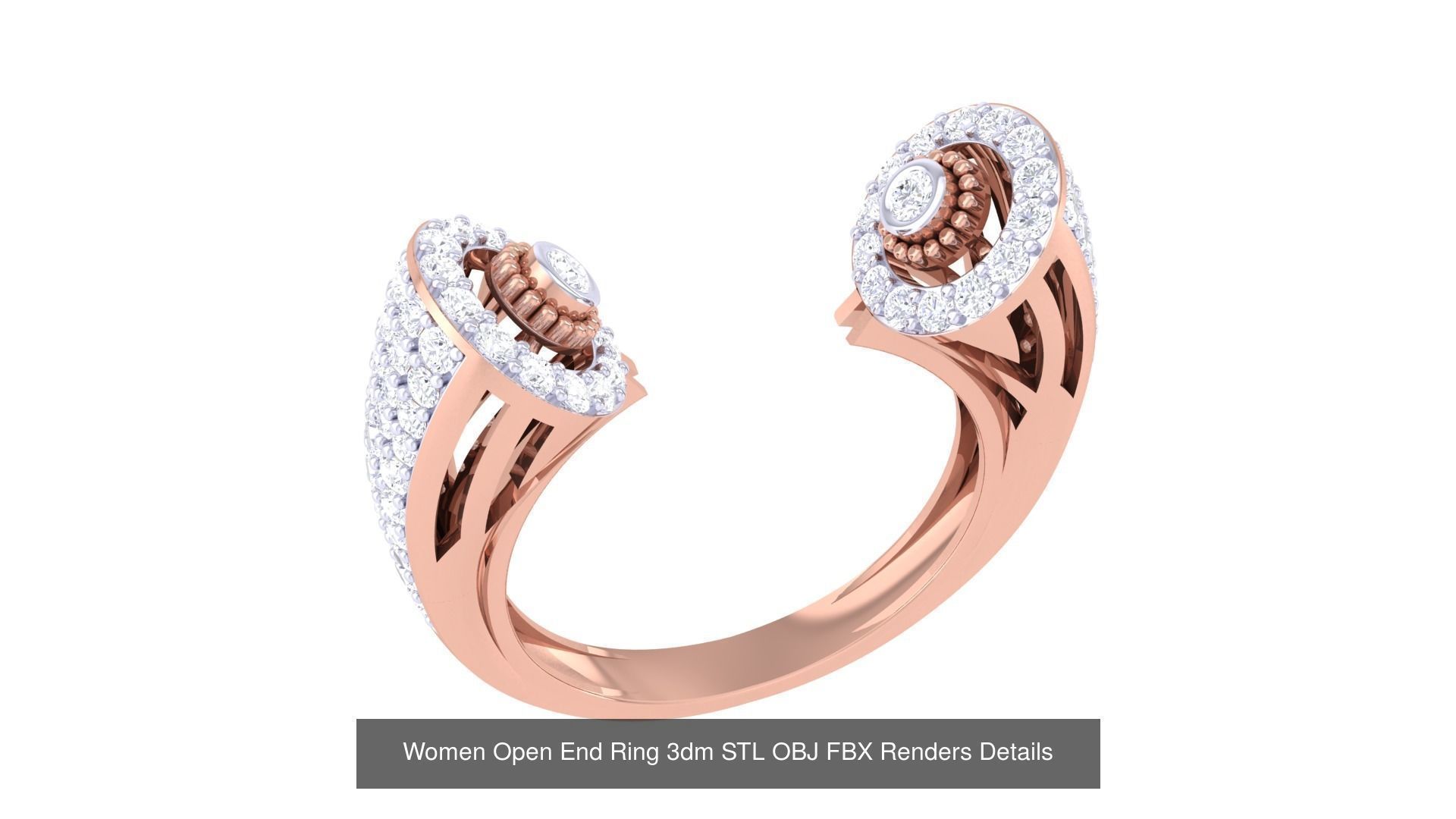 20 Women Open End Ring 3dm STL OBJ FBX Render Details Collection | CGTrader