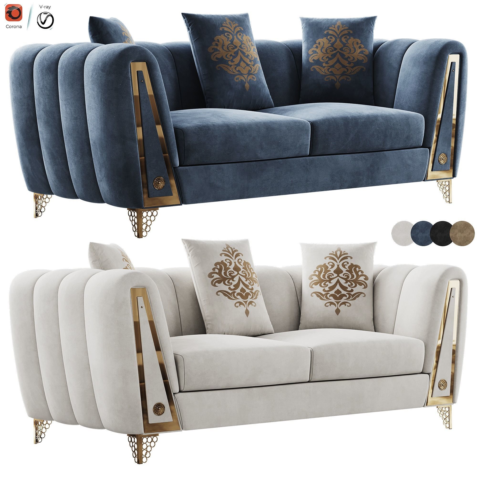 3D model FH 7168 sofa set VR / AR / low-poly | CGTrader