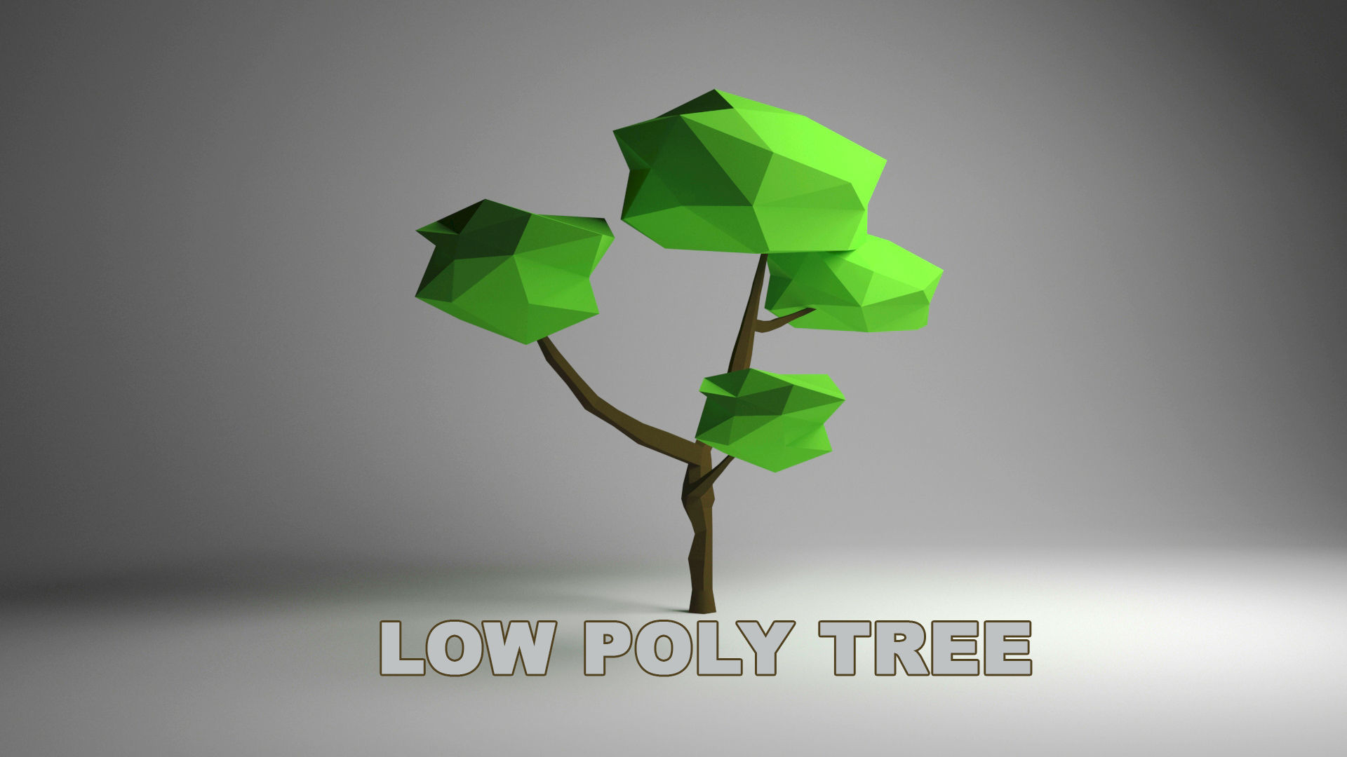 Tree Simple VR AR Low Poly 3D model VR AR low-poly 3d model free VR ...