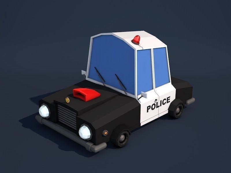 3D model Low Poly Police Car VR / AR / low-poly | CGTrader