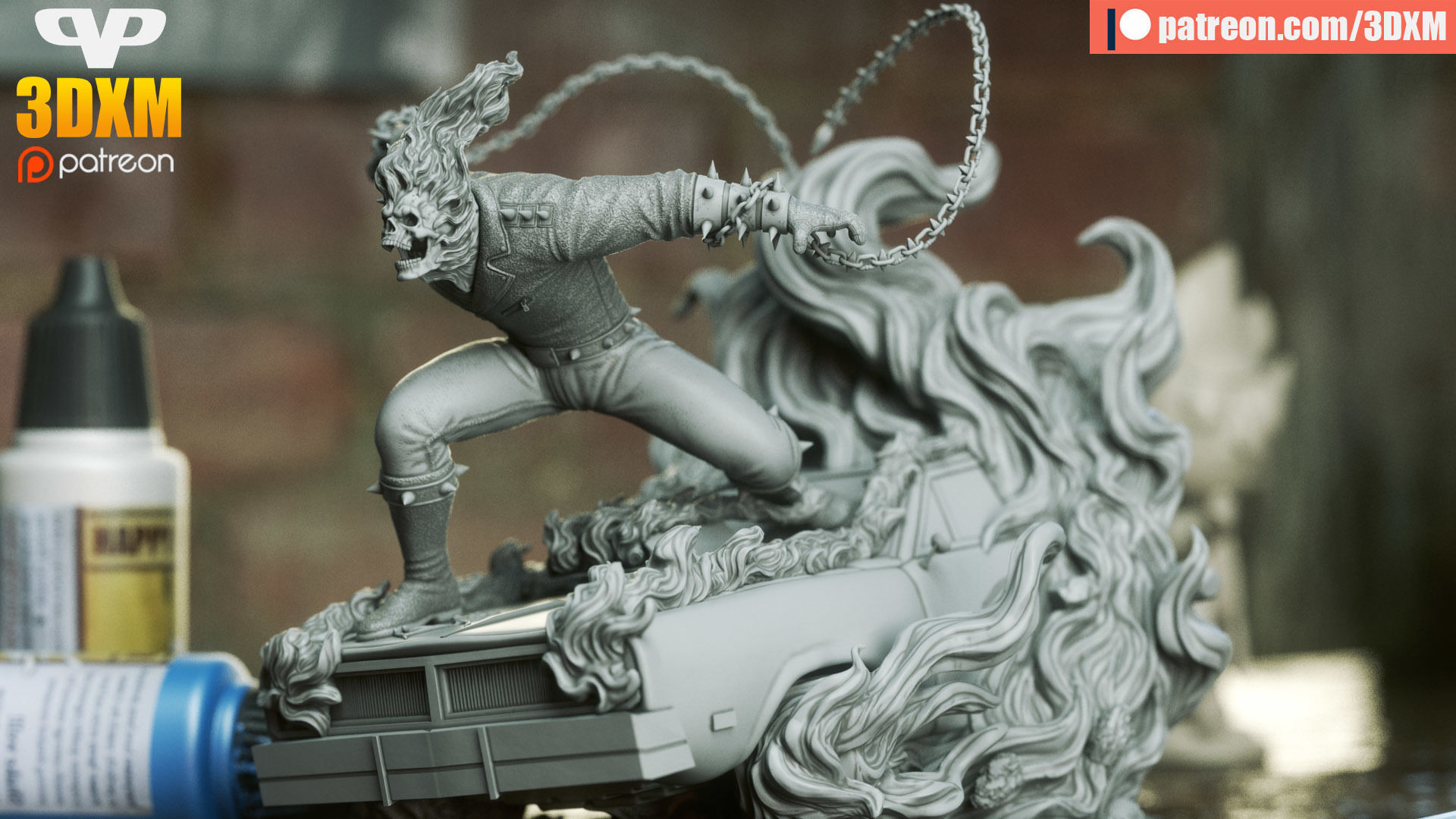 Ghost Rider STL for 3D Printing ChibiSTL 3DXM 3D model 3D printable ...