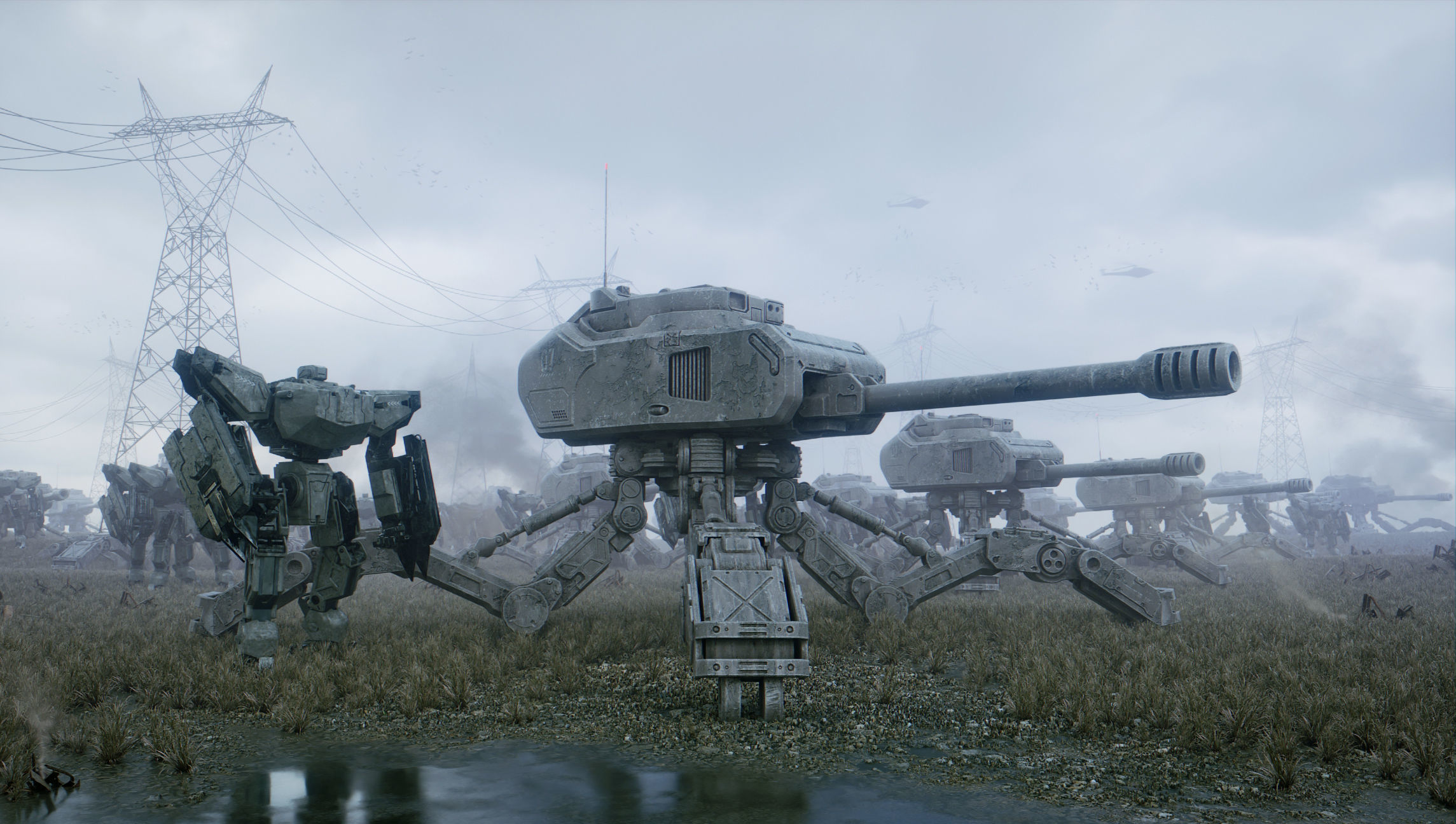 3D model Sci Fi Mech Battle Scene VR / AR / low-poly | CGTrader