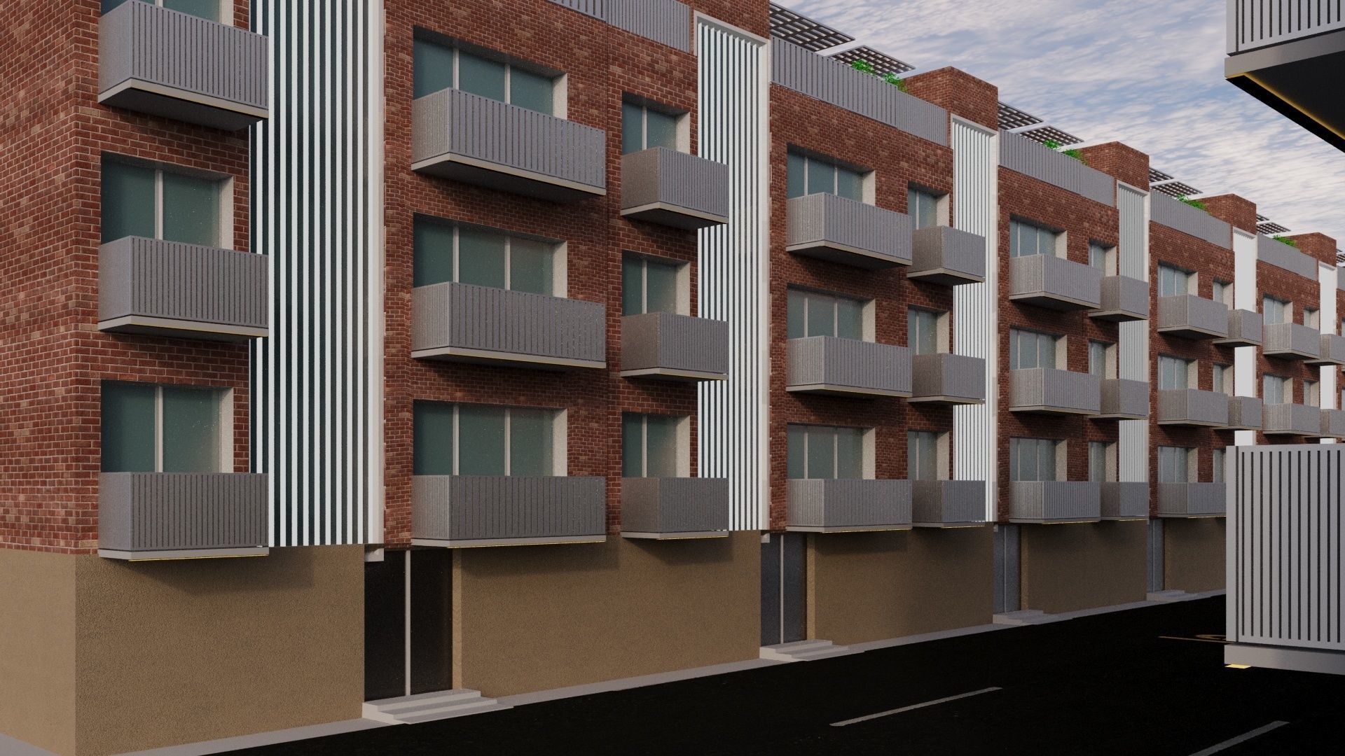 Apartment complex 3D model | CGTrader