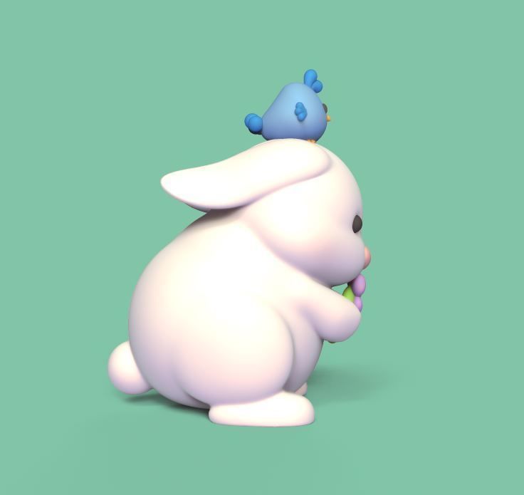 Bunny Bird Flower 3D model 3D printable | CGTrader