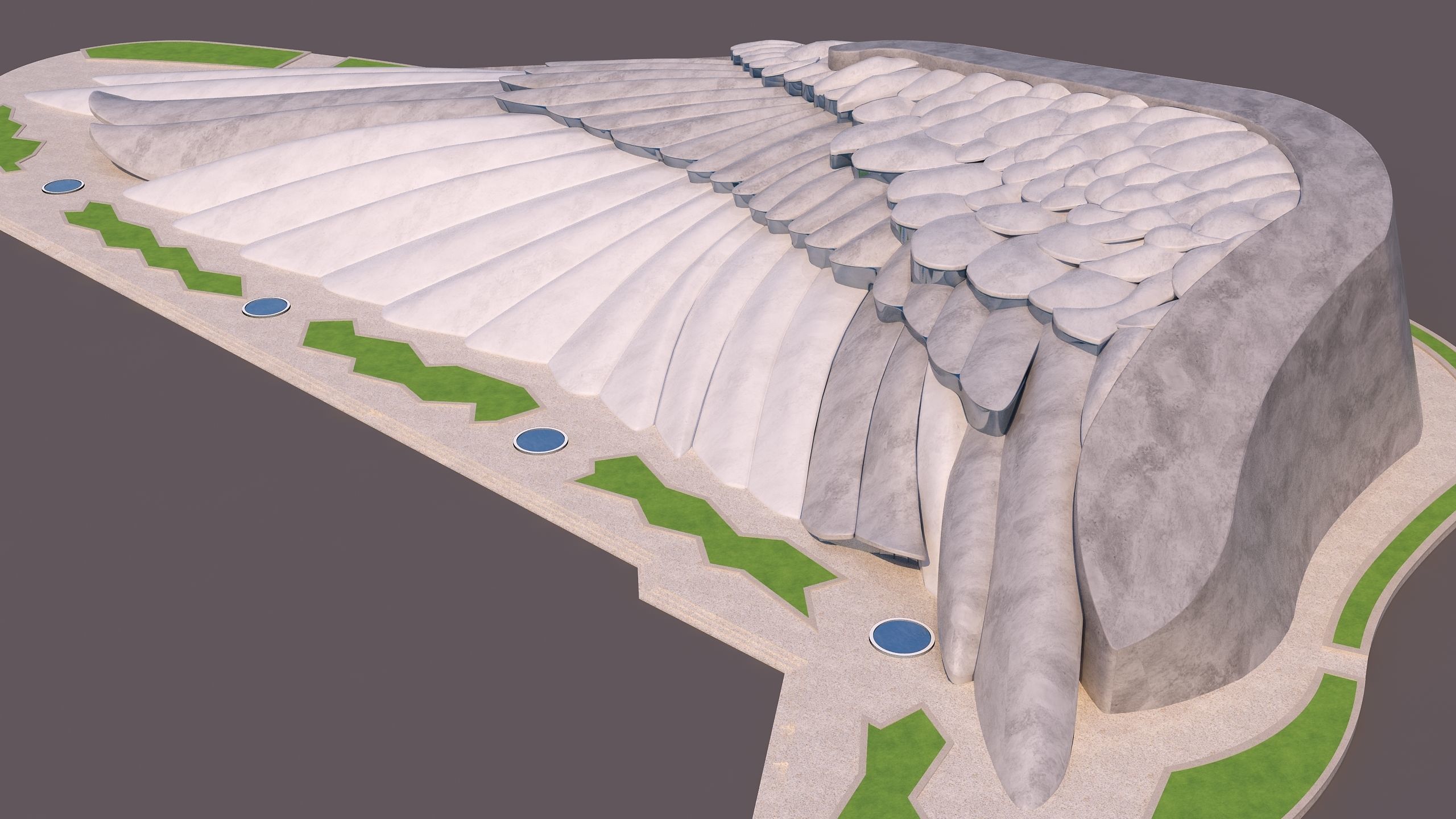 0126 - Bird Wing Building 3D model | CGTrader