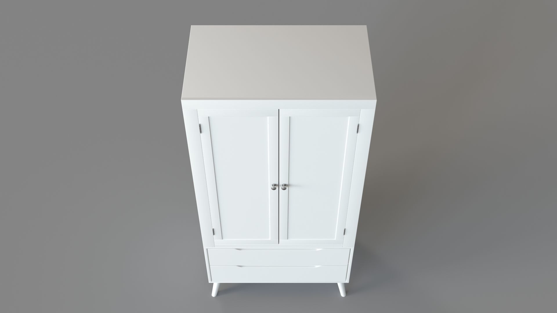 Corrine Modern 2-Drawer Double-Door Bedroom Armoire White 3D model ...