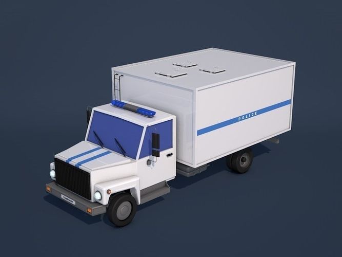 3D model Low Poly Police Truck VR / AR / low-poly | CGTrader