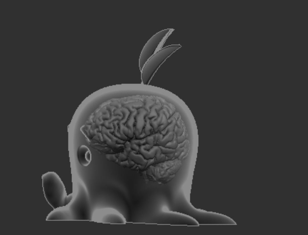 Octopus with brain 3D model 3D printable | CGTrader