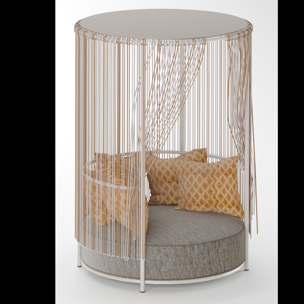 Sofa-Extrior circular day bed with pillows 3D model | CGTrader