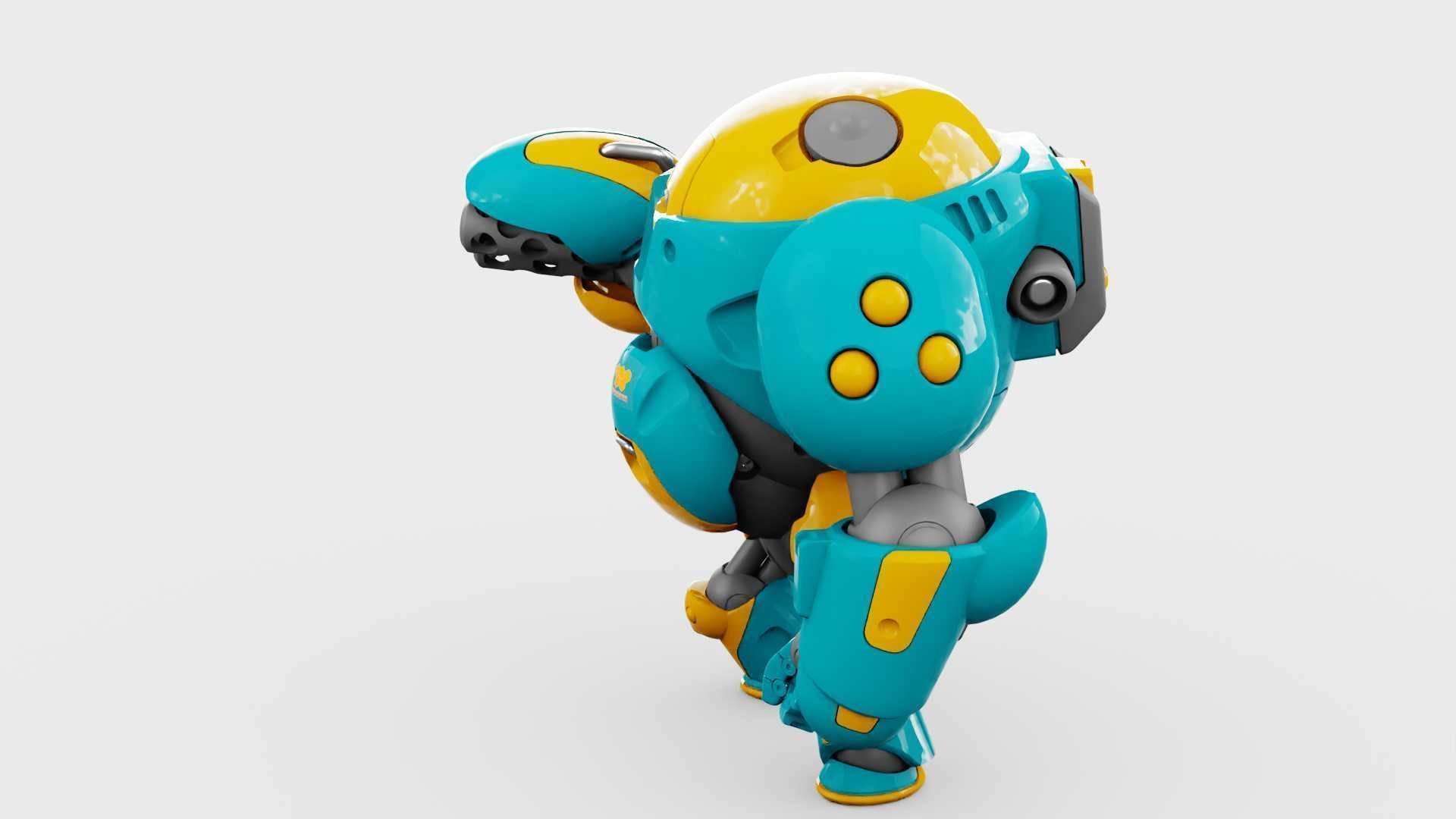 MILITARY BOT S-F500 RIGGED 3D model rigged | CGTrader