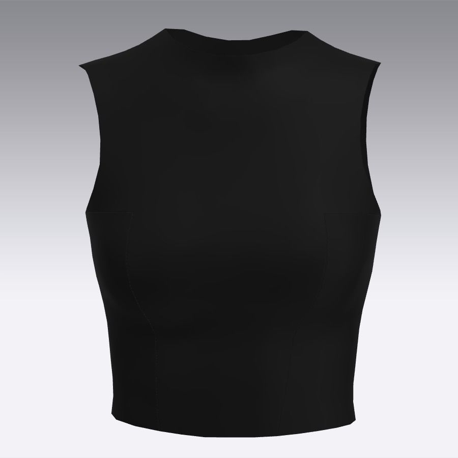 3D model basic black blouse dart look VR / AR / low-poly | CGTrader