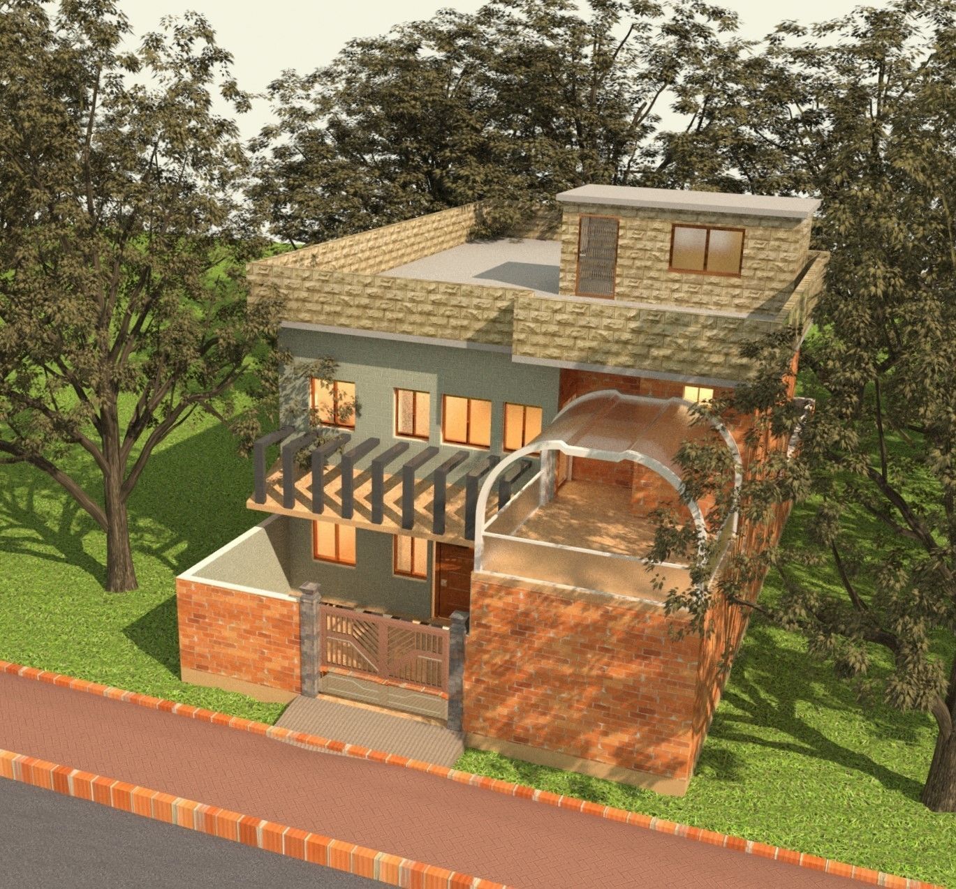 HOUSE 3D MODEL WITH AUTOCAD DWG FILE COMPLETE SETUP 3D model | CGTrader