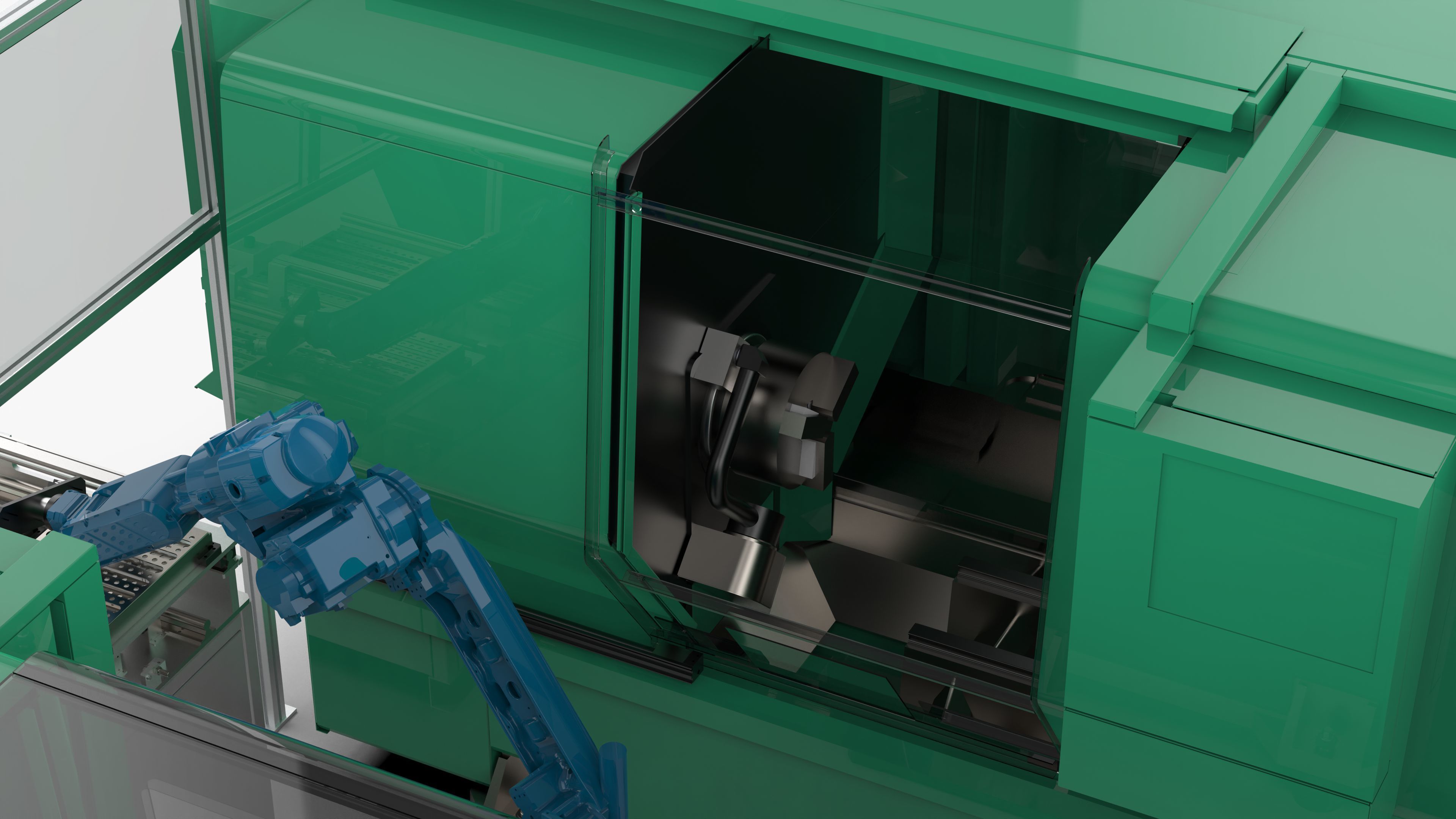 Automatic Double Station Lathe Loading And Unloading Machine Free 3d