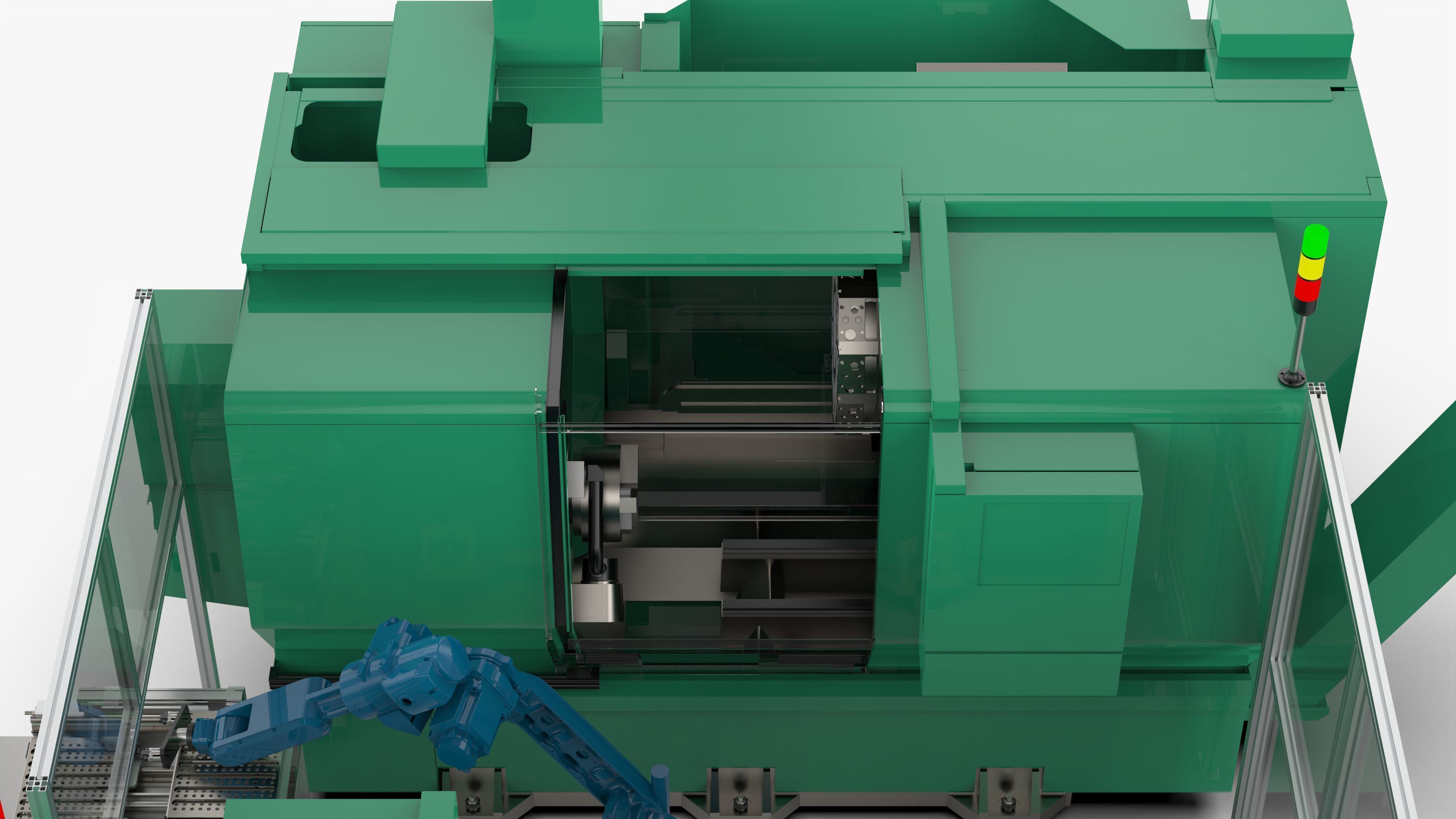 Automatic Double Station Lathe Loading And Unloading Machine Free 3d