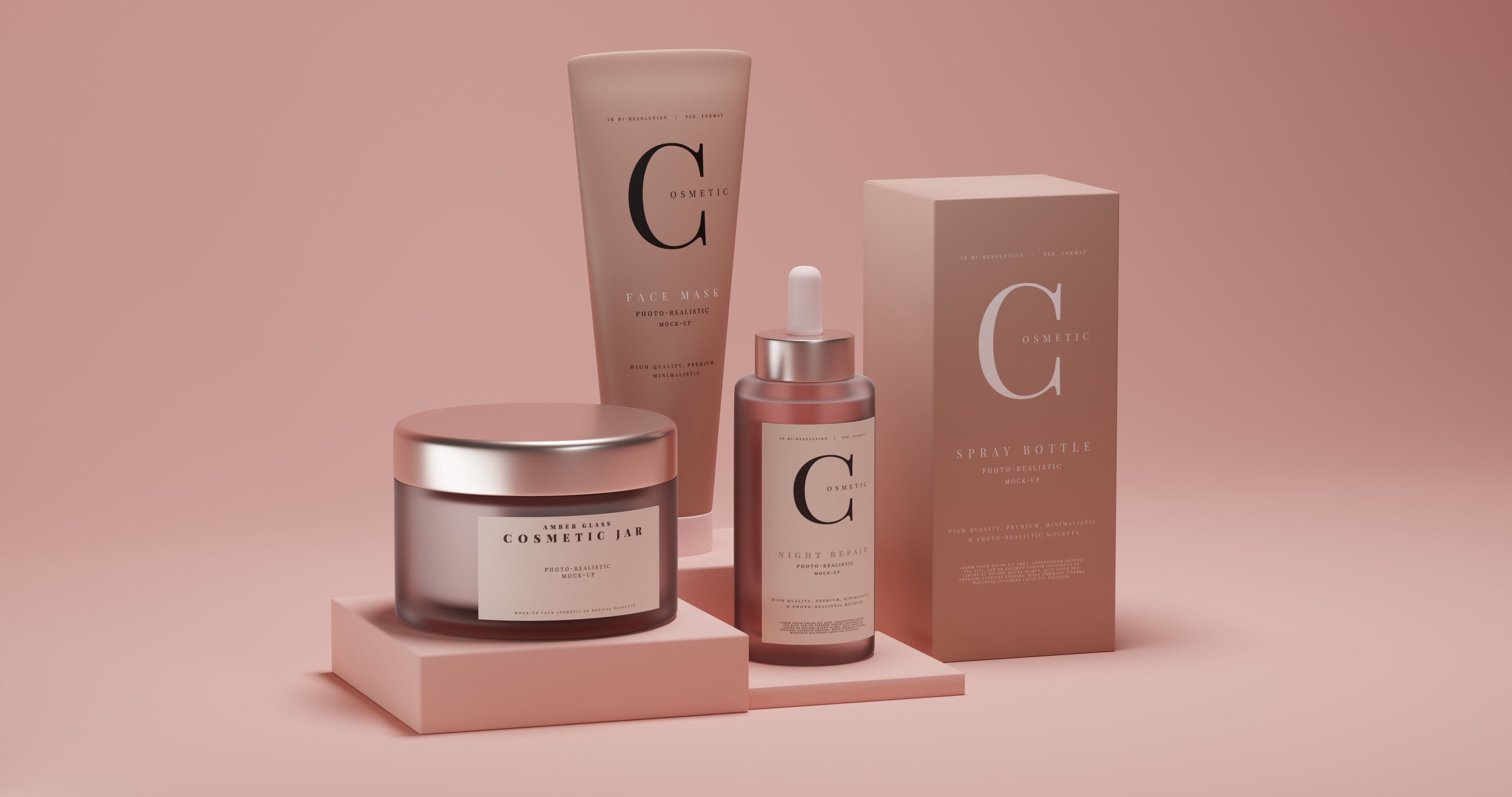 Cosmetics c packaging mockup 3D model | CGTrader