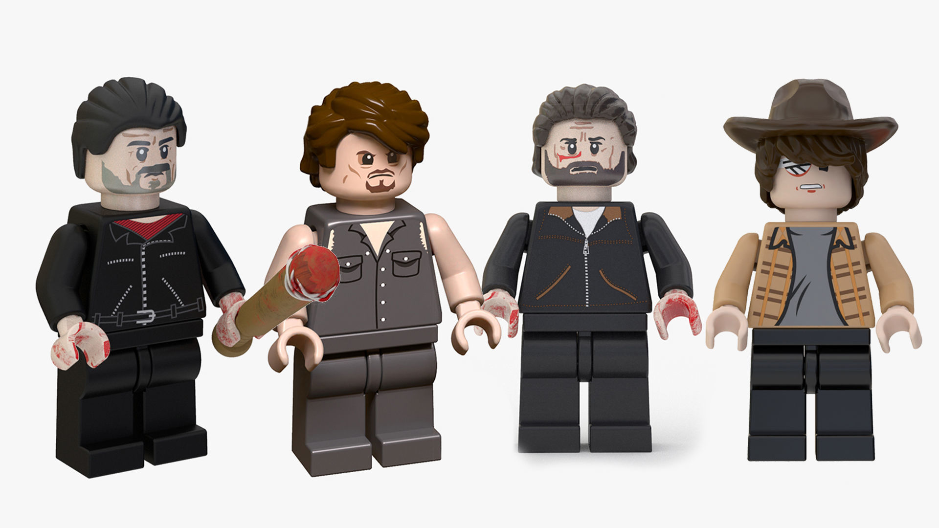 3D model Rick Negen Daryl Carl Lego Minifigure Rigged in Maya VR / AR ...