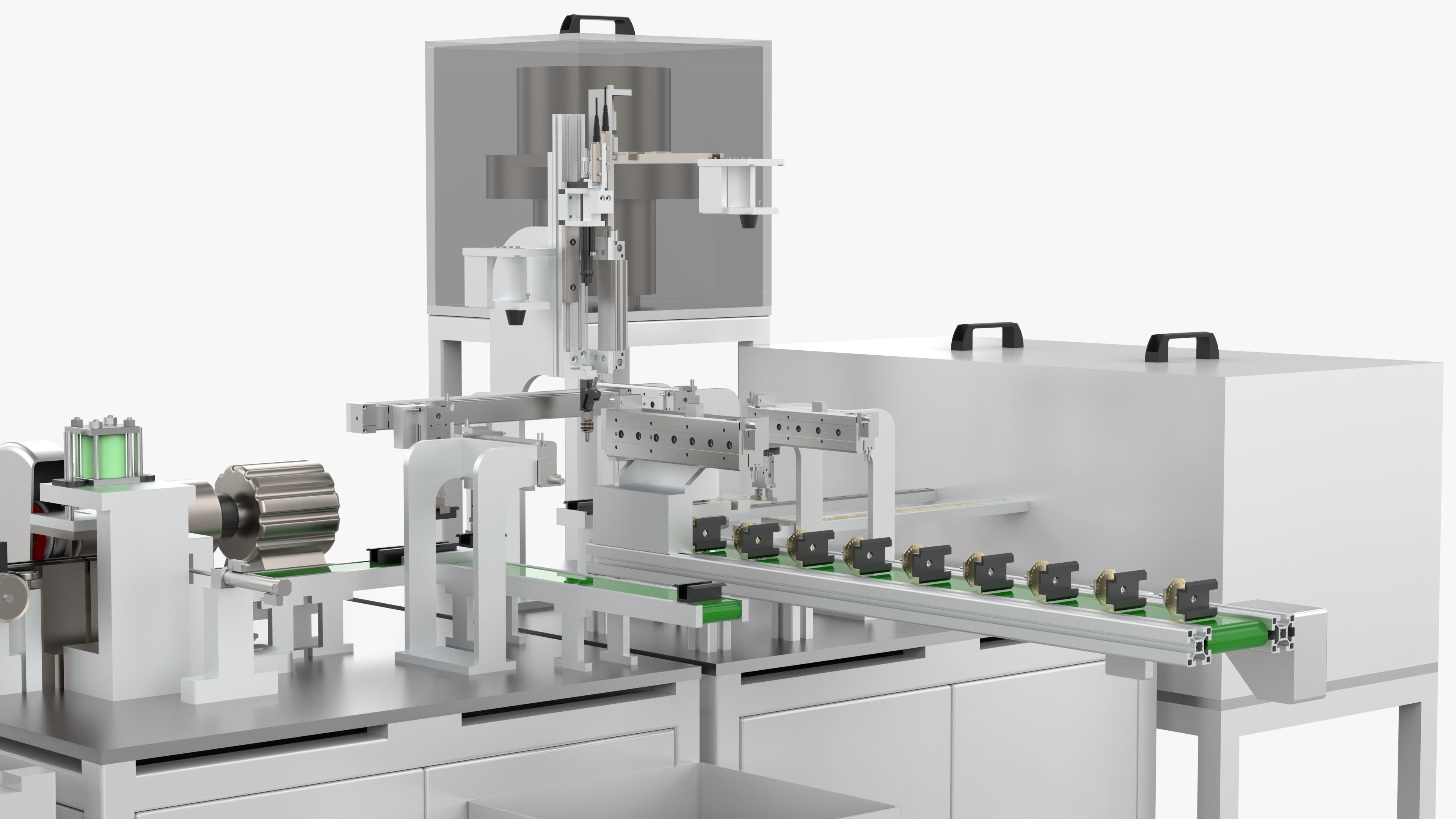 Automatic Profile Cutting Punching Fastener Assembly Line 3D model ...