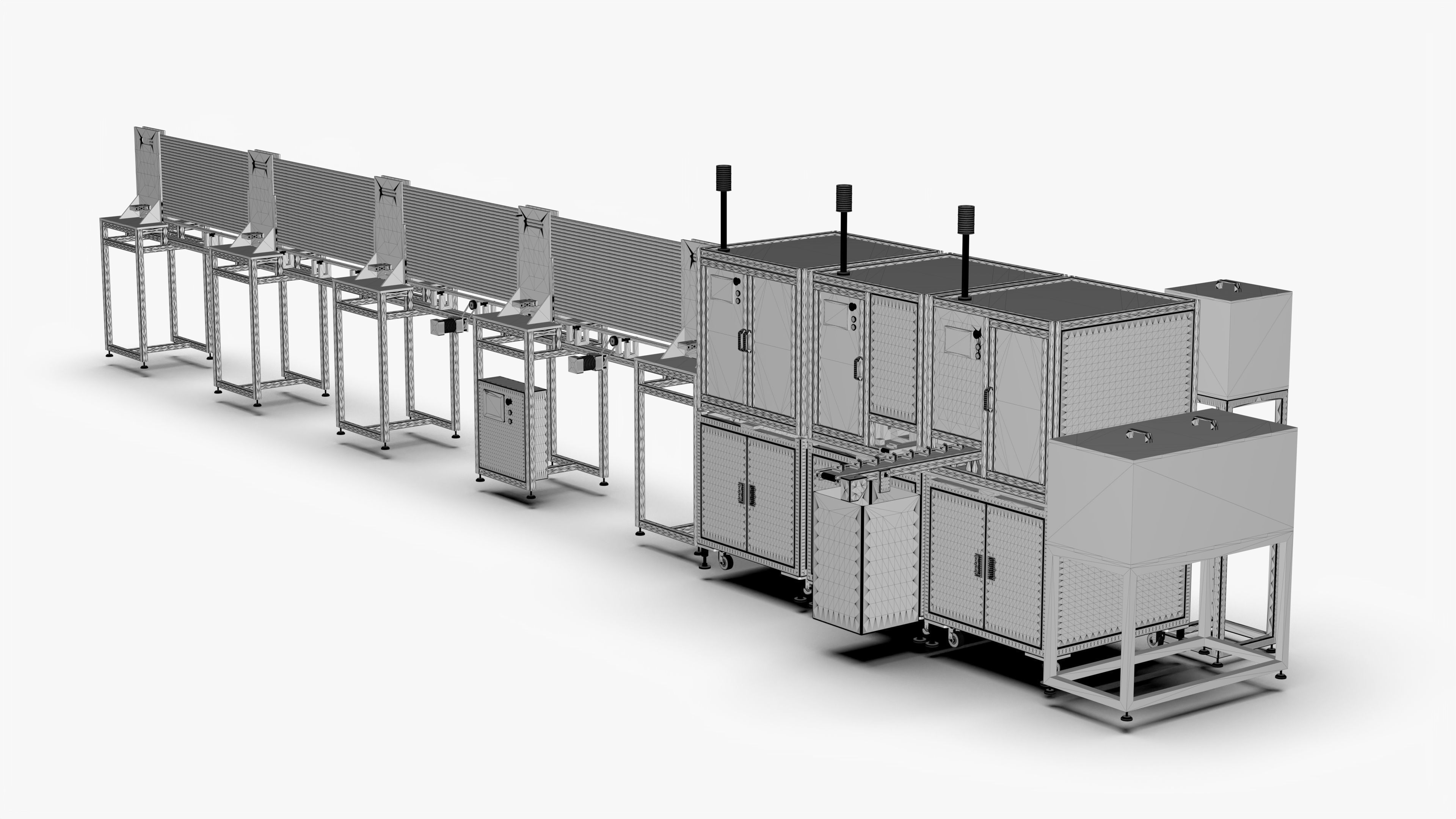 Automatic Profile Cutting Punching Fastener Assembly Line 3D model ...