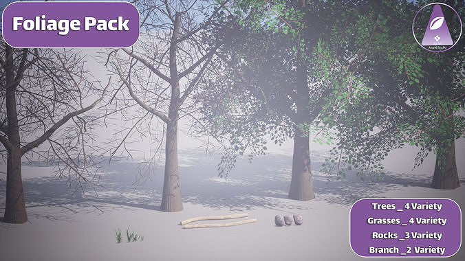 3D model Foliage pack VR / AR / low-poly | CGTrader