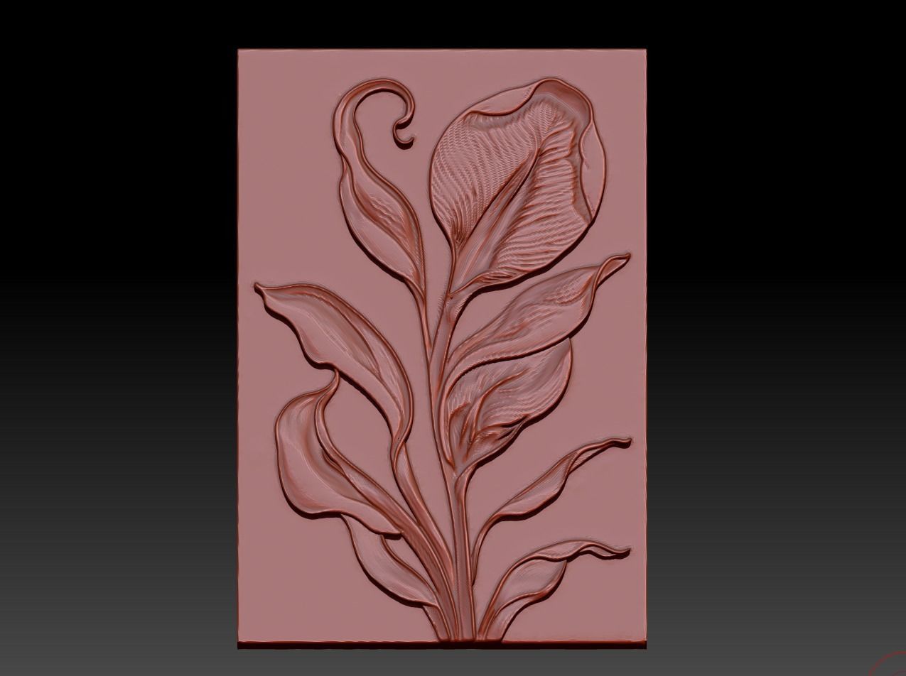 Calla lily relief calla lily relief 3D printing STL 3D model 3D ...