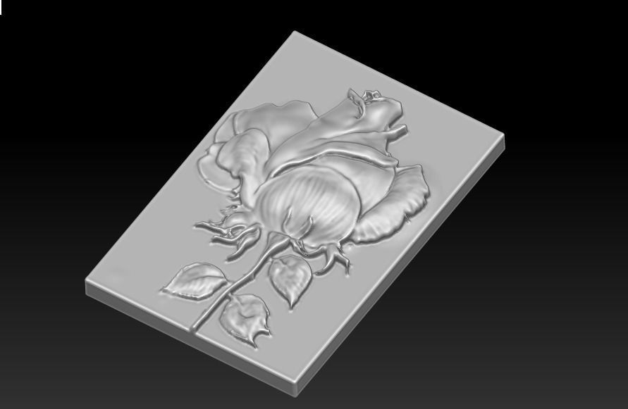 A relief rose STL rose relief map 3D printing 3D model 3D printable ...