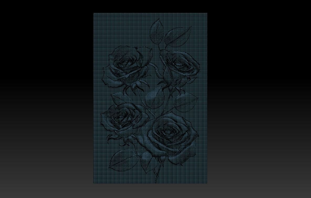 A rose relief 3D printing STL rose relief mural 3D model 3D printable ...