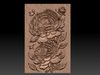 A fine carving of peony flower STL relief drawing 3D printing 3D model ...