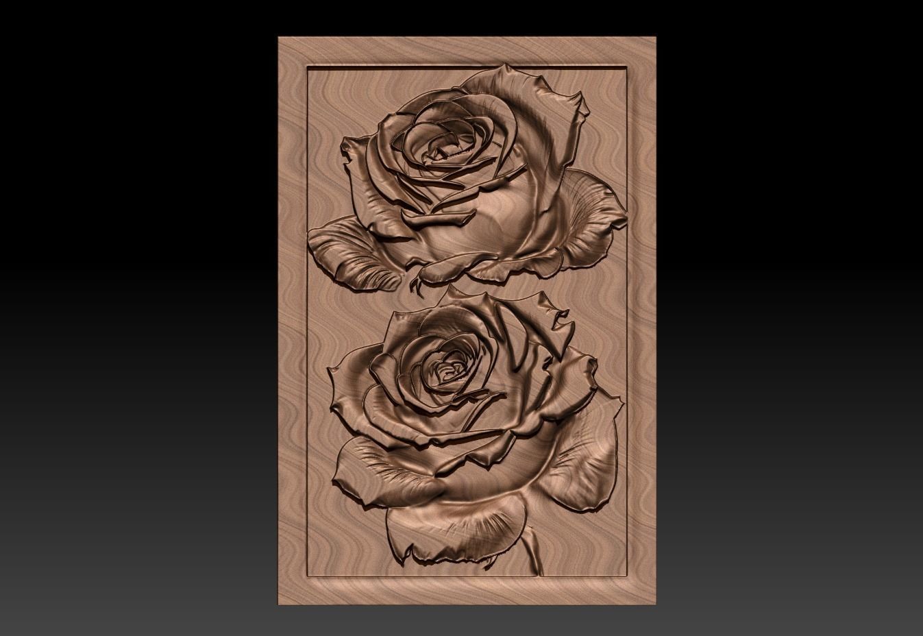 Sculpture drawing of 2 roses STL rose relief drawing flower 3D model 3D ...