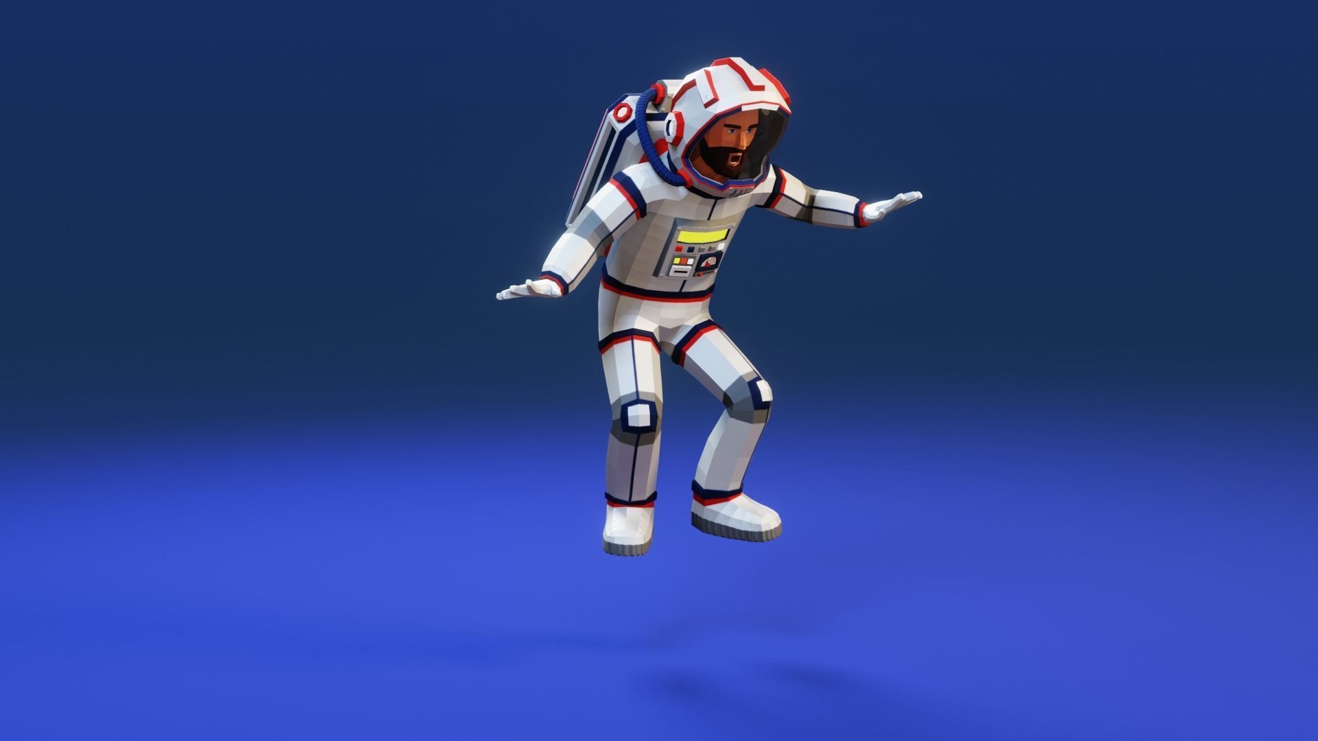 3D model Stylized low-poly astronaut in a spacesuit VR / AR / low-poly ...