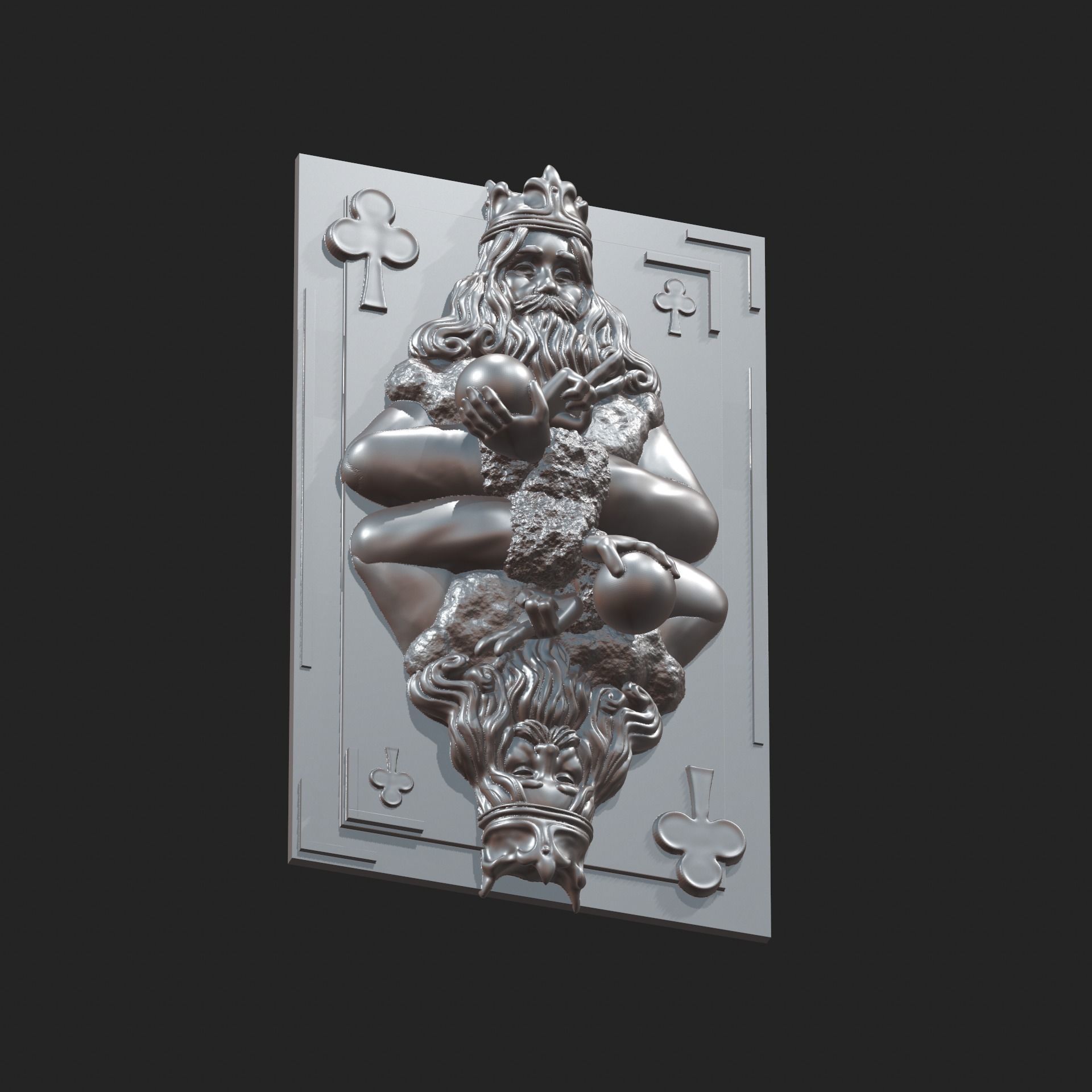 TREFLE KING CARD 3D model 3D printable | CGTrader