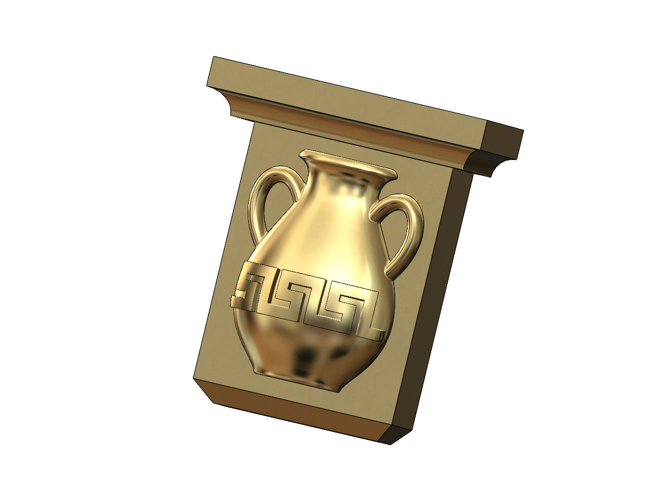 Neoclassical greek key urn corbel and bracket 3D model 3D printable ...