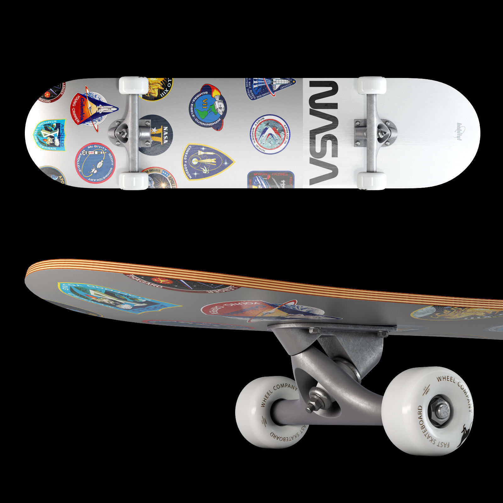 Skateboard NASA set 3D model | CGTrader