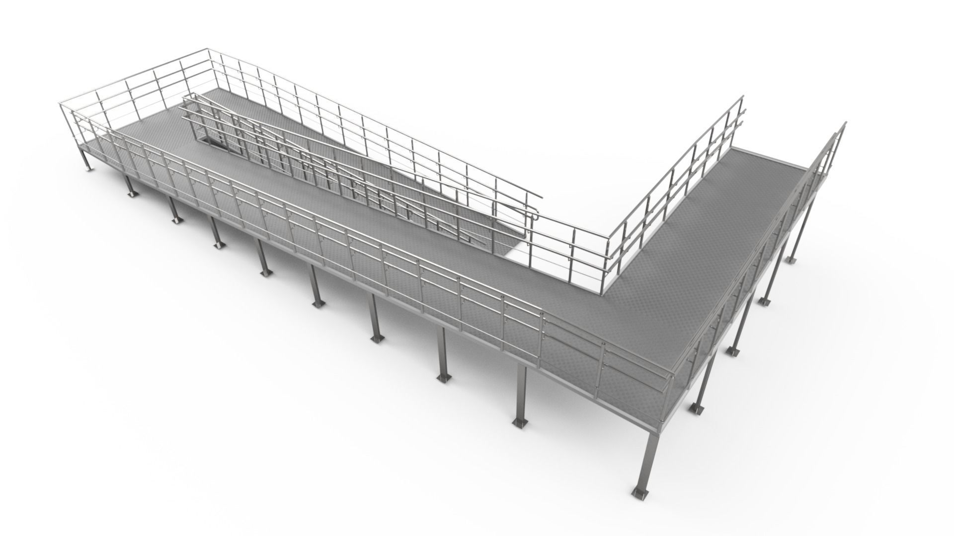 Ramp with railing 3D model | CGTrader