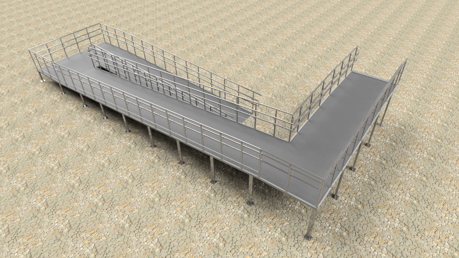 Ramp with railing 3D model | CGTrader
