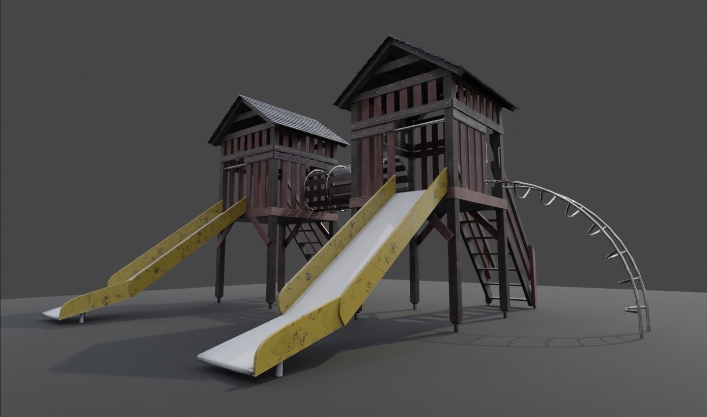 Wooden Kids Playground free VR / AR / low-poly 3D model | CGTrader