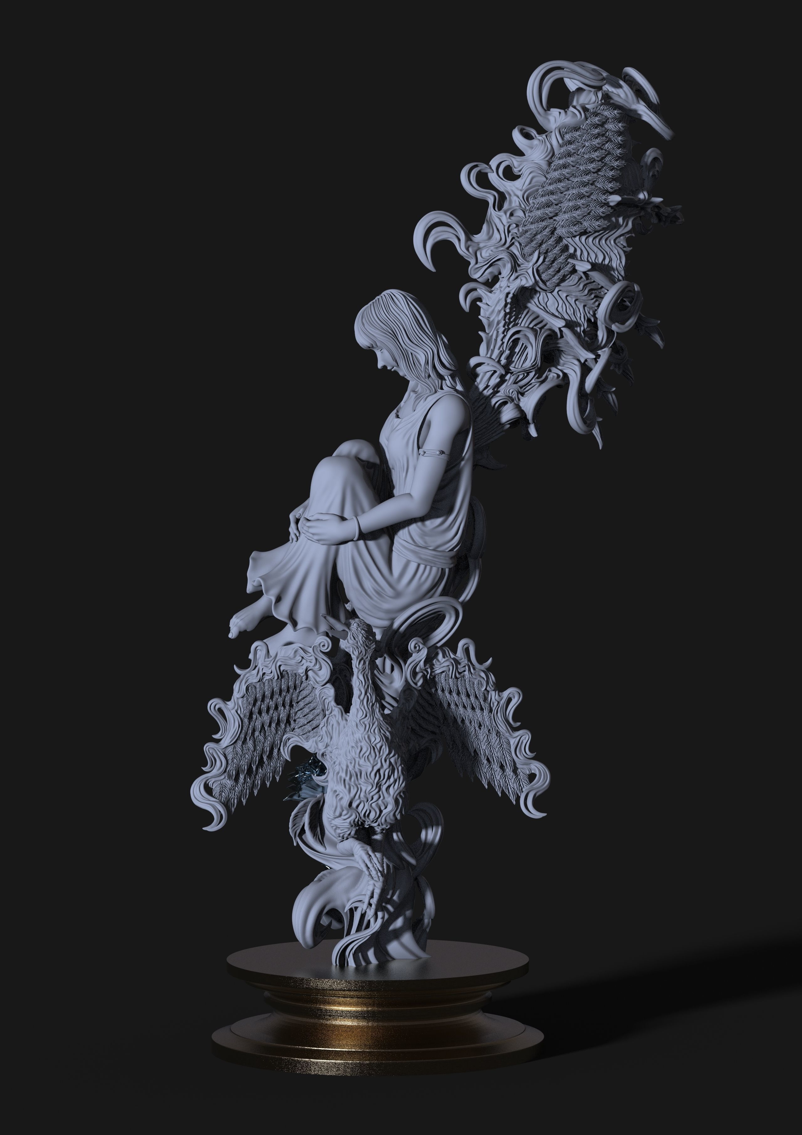 3D Game Assets 3D Printed Models Angel Figures 3D model 3D printable ...