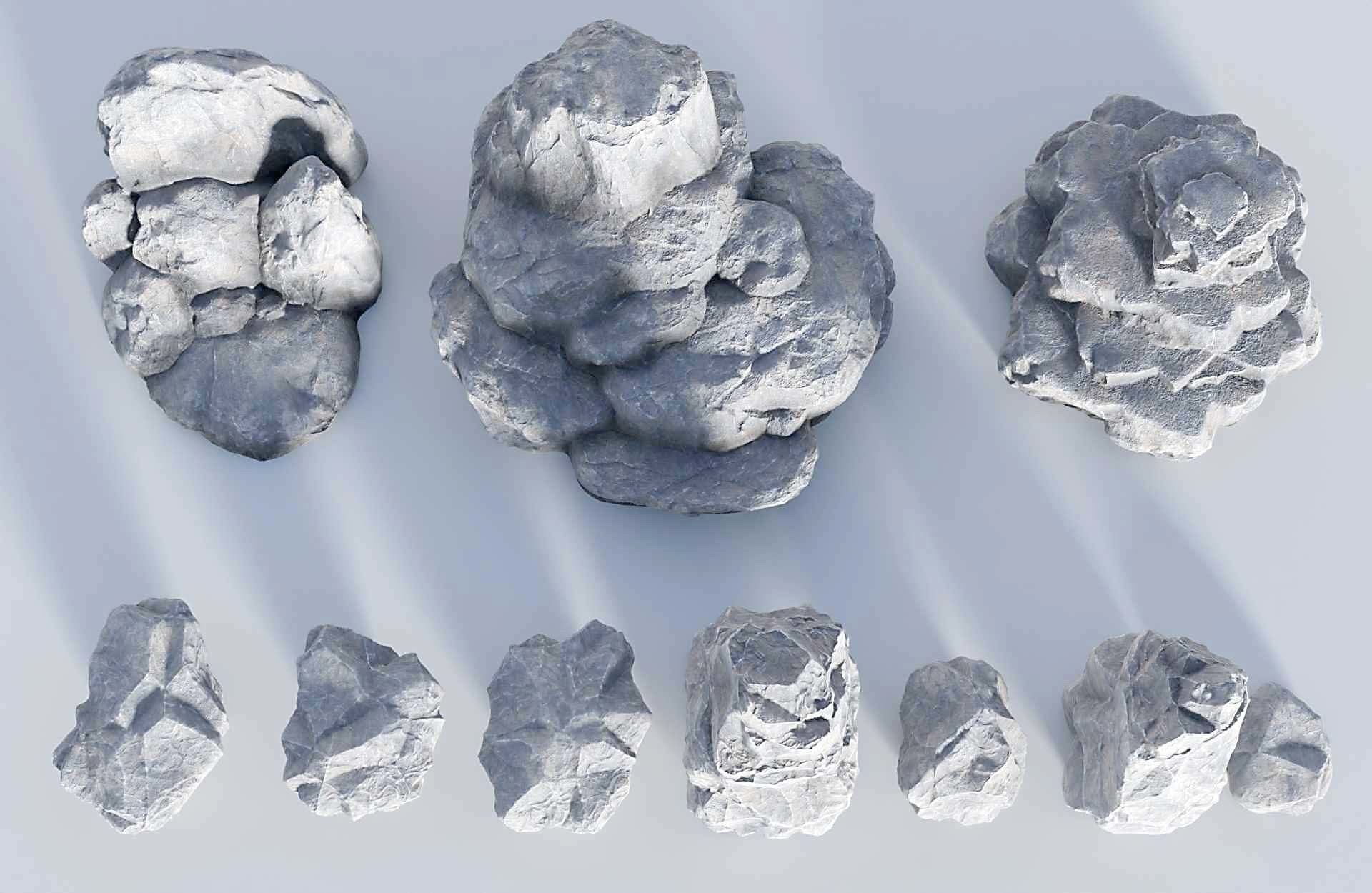 3D model 10 Sharp Rock - Stone - Boulder Collection VR / AR / low-poly ...