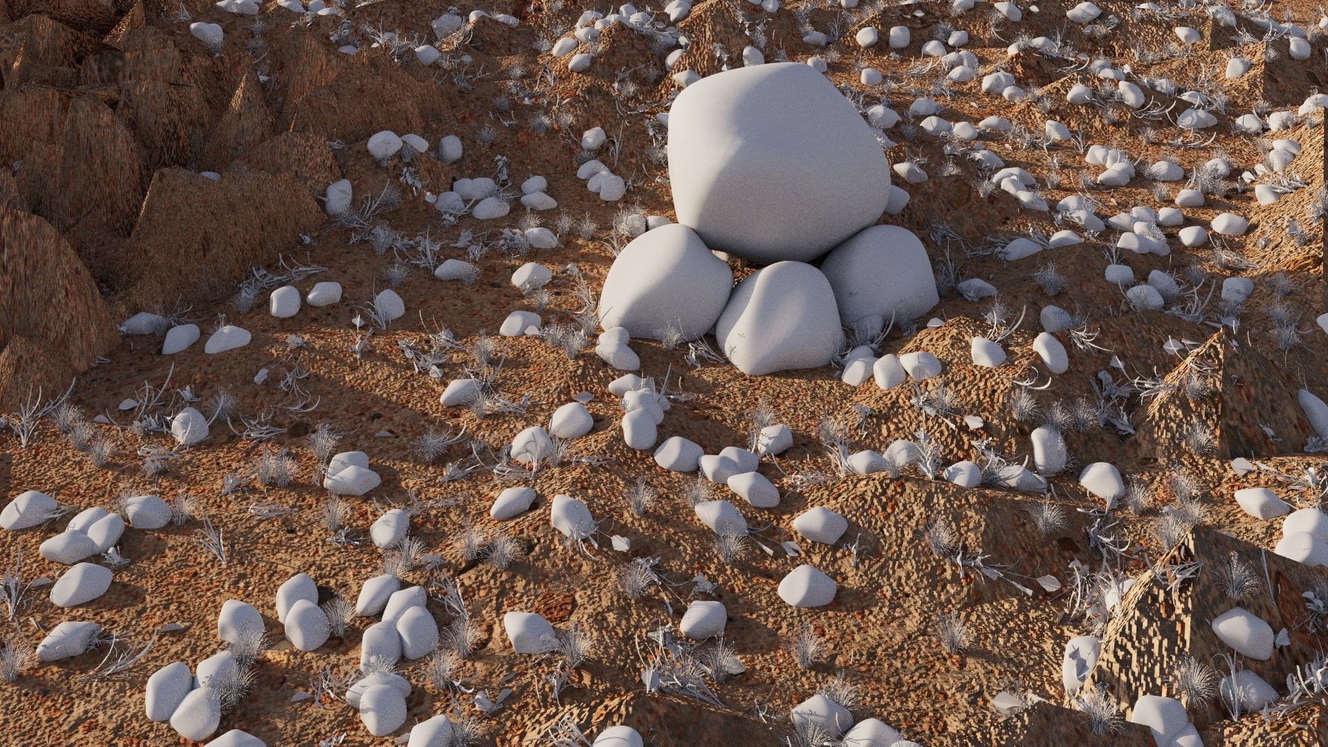 rock and plant 3D model | CGTrader