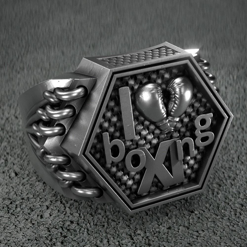 Boxing-with-love i love boxing ring 3D model 3D printable | CGTrader